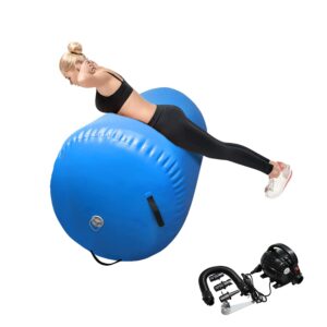 gbvugy gymnastics air barrel roller,inflatable tumbling mat backbend trainer with electric pump, back handspring track tumbler for yoga cheerleading home & water use