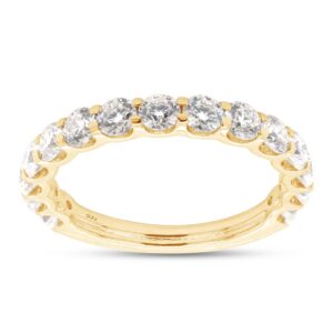 savearth diamonds 1 1/3 ct.t.w round cut lab created moissanite diamond eternity wedding band ring in 14k yellow gold over sterling silver (vvs1 clarity, 1.33 cttw)-6