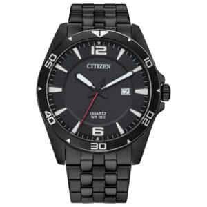 citizen classic quartz black stainless steel bracelet