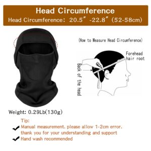 QXQIANXIYE Balaclava Ski Mask Thermal Elastic Breathable Winter Face Mask for Cold Weather Perfect for Skiing Snowboarding Motorcycling Ice Fishing Men Black