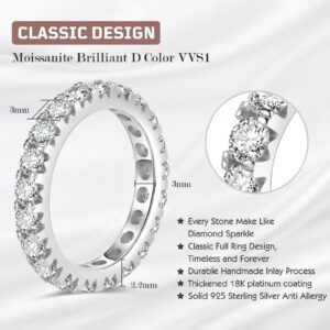 SecreTalk 2.2ct Moissanite Engagement Promise Ring for Women - Diamond Wedding Band 925 Sterling Silver D Color VVS with Certificate of Authenticity (6)