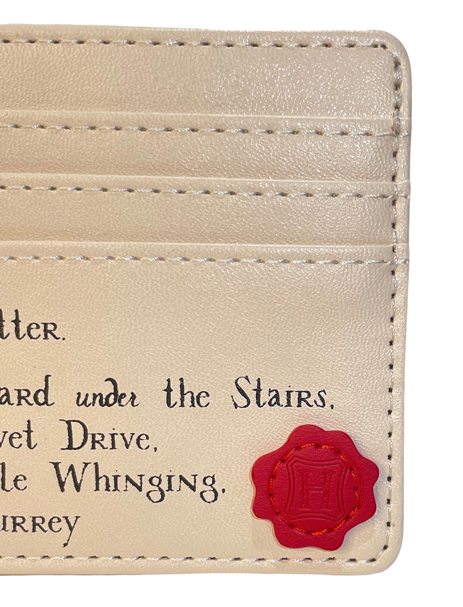 Harry Potter Minimalist Front Pocket Faux Leather Wallet- Slim Credit Card holder- Hogwarts Acceptance Letter wallet bag for Men and Women, Beige (ZZKJrfid4)