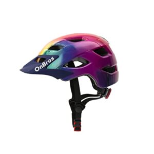 OnBros Kids Bike Helmet - Bike Helmet for 5-14 Boys or Girls with Visor, Children Bicycle Helmet for Skateboard Mountain Scooter Road Cycling, Lightweight and Adjustable 50-57CM