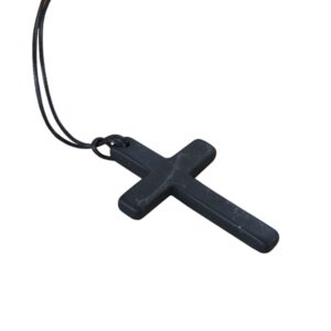 karelian heritage shungite stone cross pendant for men unpolished | genuine shungite cross pendant black jewelry for men and women | defender shield shungite cross pendant necklace pe163