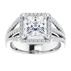 JEWELERYIUM Excellent Princess Cut 3 Carat,Moissanite Wedding Set, Proposal Rings, 925 Sterling Silver Bridal Rings, Vintage Engagement Bridal Set Ring, Promise Ring for Women (7.5)