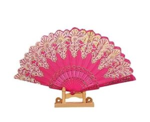 folding hand fan folding fan handheld folded fan flower lace fans chinese style dance wedding party bridal hand fan gypsy style folding fan foldable fan hand held fans