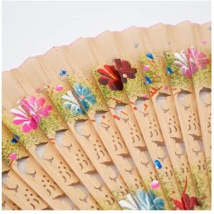 Folding Hand Fan Folding Fan Handheld Folded Fan Classical Colorful Folding Fan European-Style Spanish Wood Dance Fan Hand-Painted Fan Cheongsam Matching Fan Foldable Fan Hand Held Fans