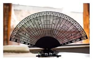 folding hand fan folding fan handheld folded fan exquisite carved ebony wooden fans for wedding adult calligraphy painting fine art hand fan craft gift foldable fan hand held fans