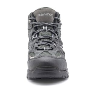 zanco Men's Waterproof MID-TOP Hiking Boots for Outdoor Trekking Camping Backpacking Grey