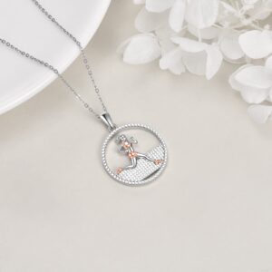 CRMAD Running Necklace for Women Sterling Silver Runner Pendant Marathon Outdoor Sport Gift