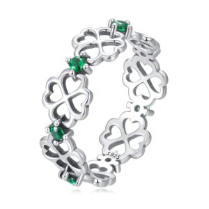 teleye four-leaf clover ring 925 sterling silver ring for women (7)