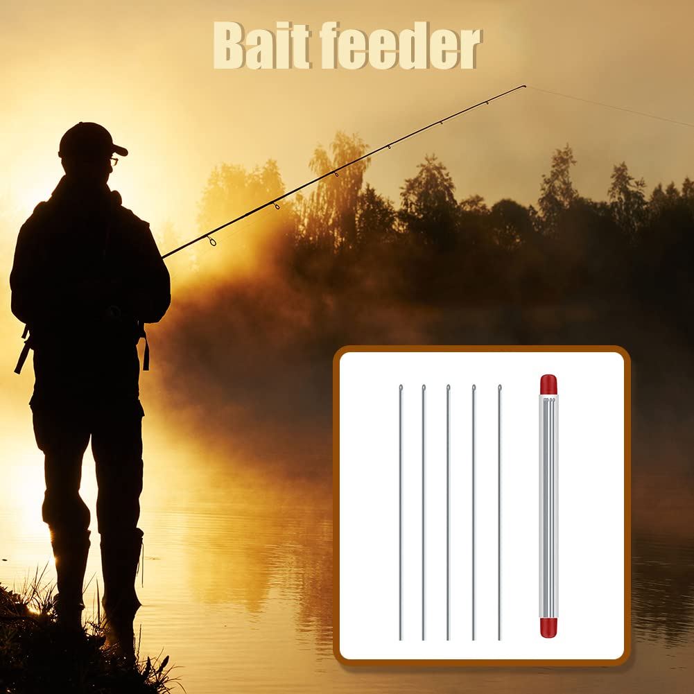 AIZHIYI 5pcs Portable Hollow Earthworm Hooking Needle Stainless Steel Fishing Worm Penetrating Baiting Upper Needle Driller Carp Fishing Tackle Accessories