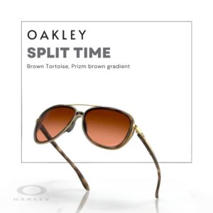 Oakley Split Time OO4129 412918 58MM Brown Tortoise/Prizm Brown Gradient Aviator Sunglasses for Women + BUNDLE Accessory Leash + BUNDLE with Designer iWear Eyewear Kit