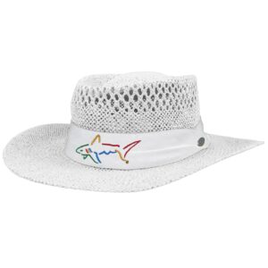 greg norman signature straw hat greg - white