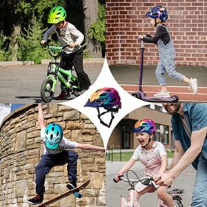 OnBros Kids Bike Helmet - Bike Helmet for 5-14 Boys or Girls with Visor, Children Bicycle Helmet for Skateboard Mountain Scooter Road Cycling, Lightweight and Adjustable 50-57CM