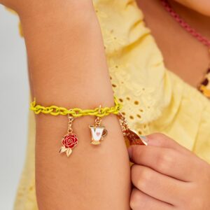 Disney Princess Necklace, Bracelet, and Charms Set - Beauty and the Beast Belle Charms with Bracelet and Necklace Princess Jewelry