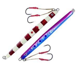 speed knife jigs 300g 10oz pink/blue w/crimson red zebra glow 3 pieces