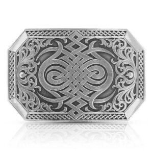 montana silversmiths unisex gunmetal celtic knot belt buckle silver one size