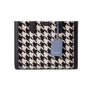 Kate Spade New York Manhattan Houndstooth Chenille Fabric Mini Tote Black Multi One Size