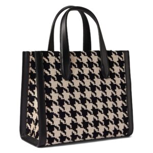 Kate Spade New York Manhattan Houndstooth Chenille Fabric Mini Tote Black Multi One Size