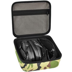 case for walker's razor slim electronic earmuffs storage holder/ for howard leight/ for 3m worktunes shooting hunting hearing ear protection, safety eyewear glasses storage holder -camo box only