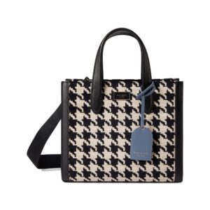 Kate Spade New York Manhattan Houndstooth Chenille Fabric Mini Tote Black Multi One Size