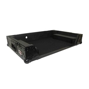 prox xs-raneone wbl flight case for rane one dj controller with 1u rack and wheels - black finish