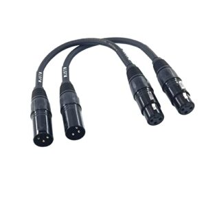 suanqi xlr cable xlr adapter cable xlr to xlr microphone cable, 3-pin female to 3-pin male balanced shielded xlr cable (6in)