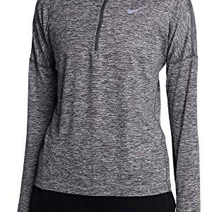 NIKE Women's Dry Element 1 / 2 Zip Running Top, Carbon Heather, Medium