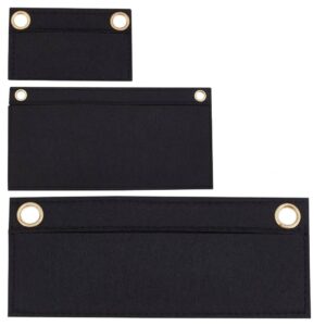 wadorn 3pcs felt purse organizer inserts for pochette, envelope bag insert organizer flip wallet insert liner diy bag conversion insert (no chain) for women clutch uptown pochette, black