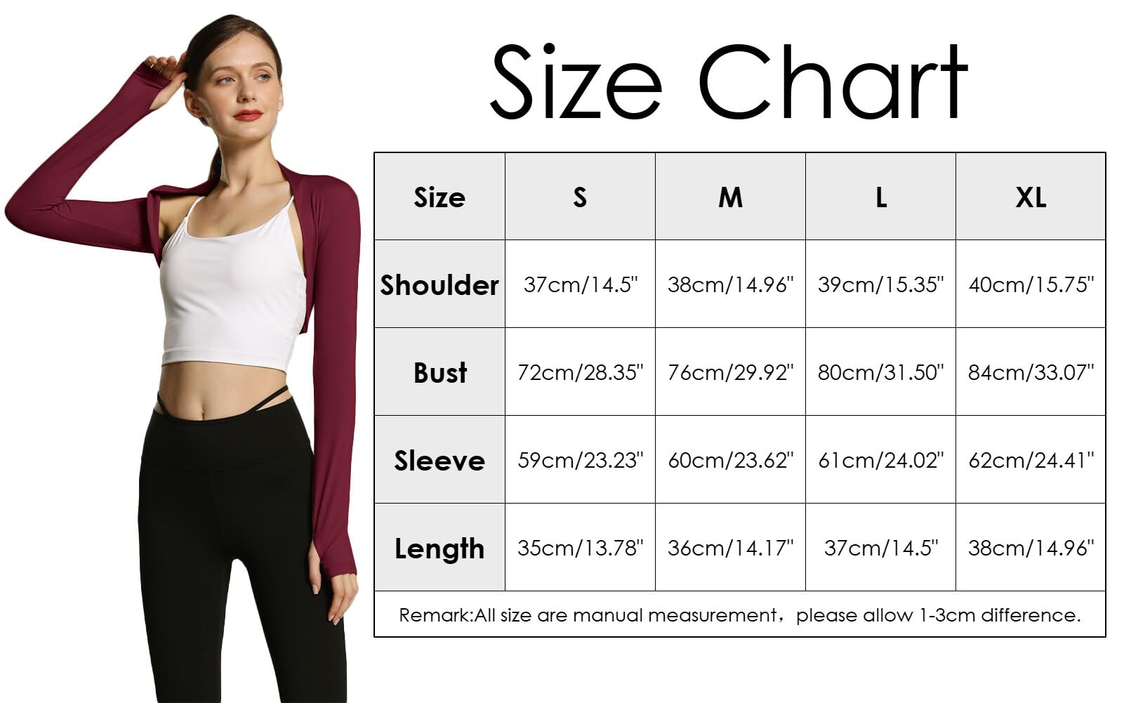 Women Long Sleeve Sports Bolero Shrug Cropped Open Front Cardigan Jacket Athletic Pullover Shrug Sun Protection Bolero Shrug Quick Dry for Pilates Yoga Ballet