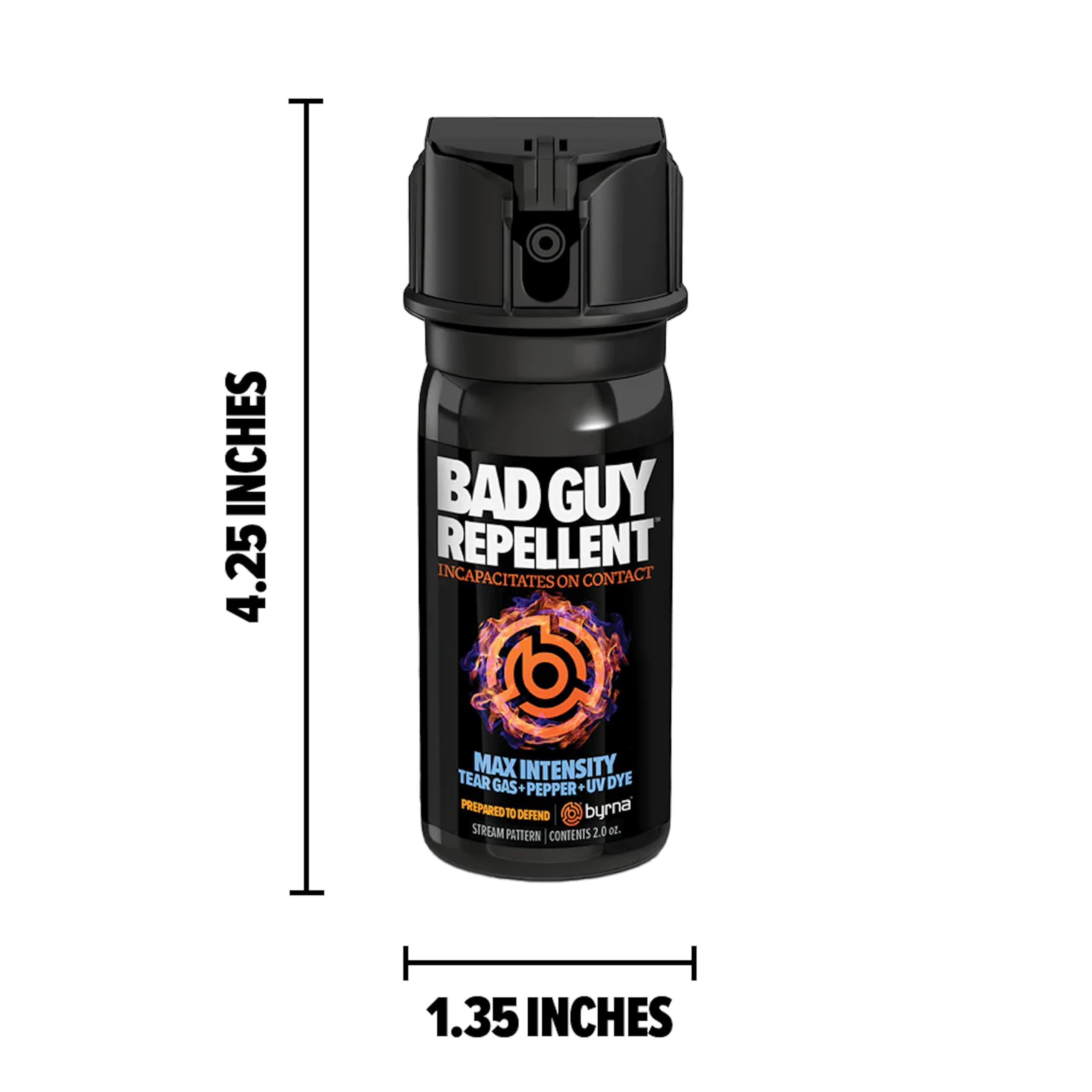 Byrna BGR MAX Pepper Spray + Tear Gas | Maximum Stopping Power | Attacker Tracker UV Marking DYE Technology | Military Strength Self-Defense Stream Spray (2 OZ)