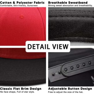 Classic Flat Bill Snapback Hats for Men Women, Hip Hop Style Unisex Adjustable Plain Baseball Cap-White