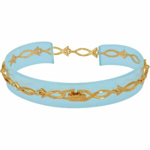 LIFETIME JEWELRY Diamond Cut Fish Link Bracelet for Women and Men 24k Real Gold Plated (Gold, 7 inches)