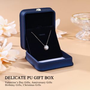 SMILEST 1ct Moissanite Necklace for Women Mom, D Color VVS1 Clarity Lab Created Diamond 18K Rose Gold Plated 925 Sterling Silver Moissanite Pendant Necklace for Women 1th Necklace Gifts for Wife