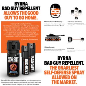 Byrna BGR MAX Pepper Spray + Tear Gas | Maximum Stopping Power | Attacker Tracker UV Marking DYE Technology | Military Strength Self-Defense Stream Spray (2 OZ)