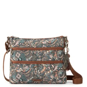 sakroots artist circle basic crossbody in eco twill, adjustable crossbody strap, sienna spirit desert