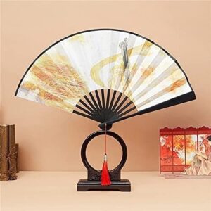 Folding Hand Fan Folding Fan Handheld Folded Fan Hanfu Bamboo Folding Fan, Foldable Ancient, Hand Foldable Fan, 2 Printed Sides, Cosplay Costume Fan Foldable Fan Hand Held Fans