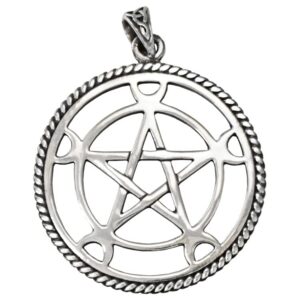 celtic knot lunar witch pentagram pendant for men or women