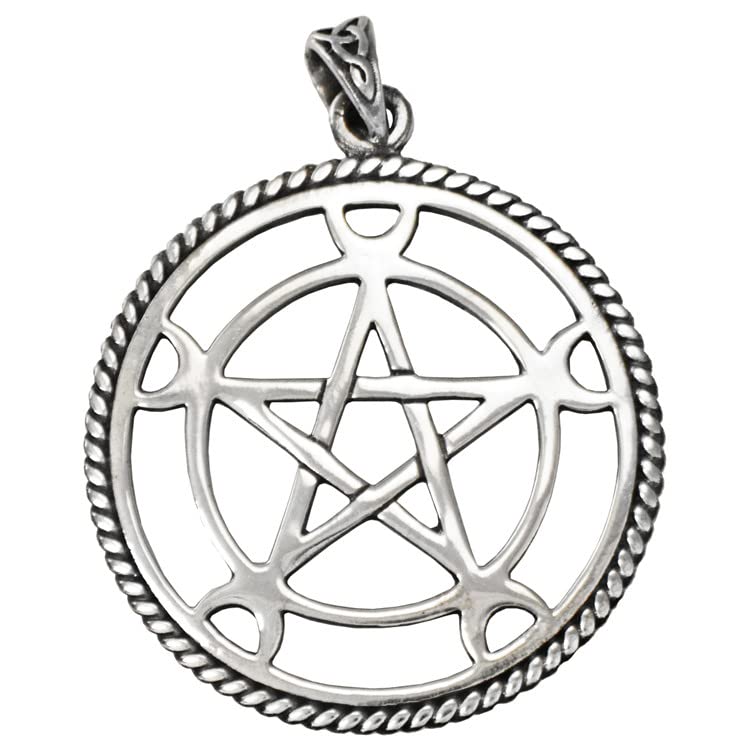 Celtic Knot Lunar Witch Pentagram Pendant for Men or Women