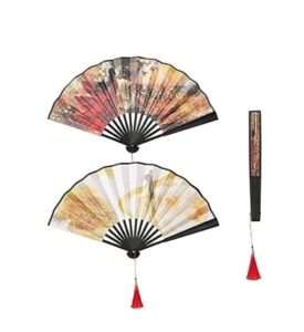 folding hand fan folding fan handheld folded fan hanfu bamboo folding fan, foldable ancient, hand foldable fan, 2 printed sides, cosplay costume fan foldable fan hand held fans