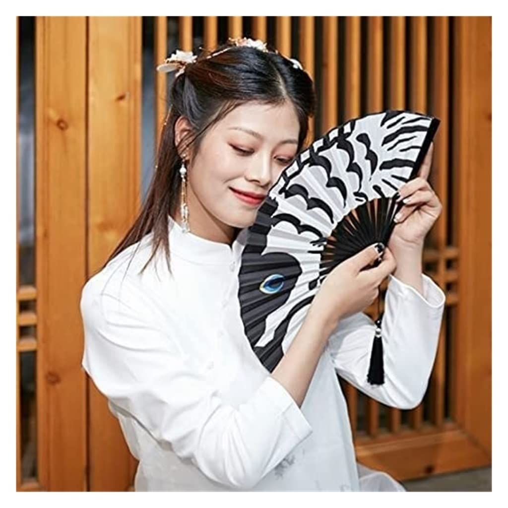 Folding Hand Fan Folding Fan Handheld Folded Fan Silk Folding Dance Fan Portable Vintage Lady Folding Fan Japanese Anime Cosplay Carp Fans Summer Bamboo Fan Foldable Fan Hand Held Fans