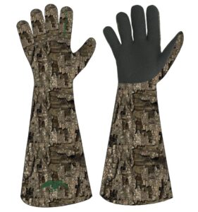 hot shot duck commander x men's flare realtree timber camo glove - gauntlet cuff, neoprene shell, fleece lined, large