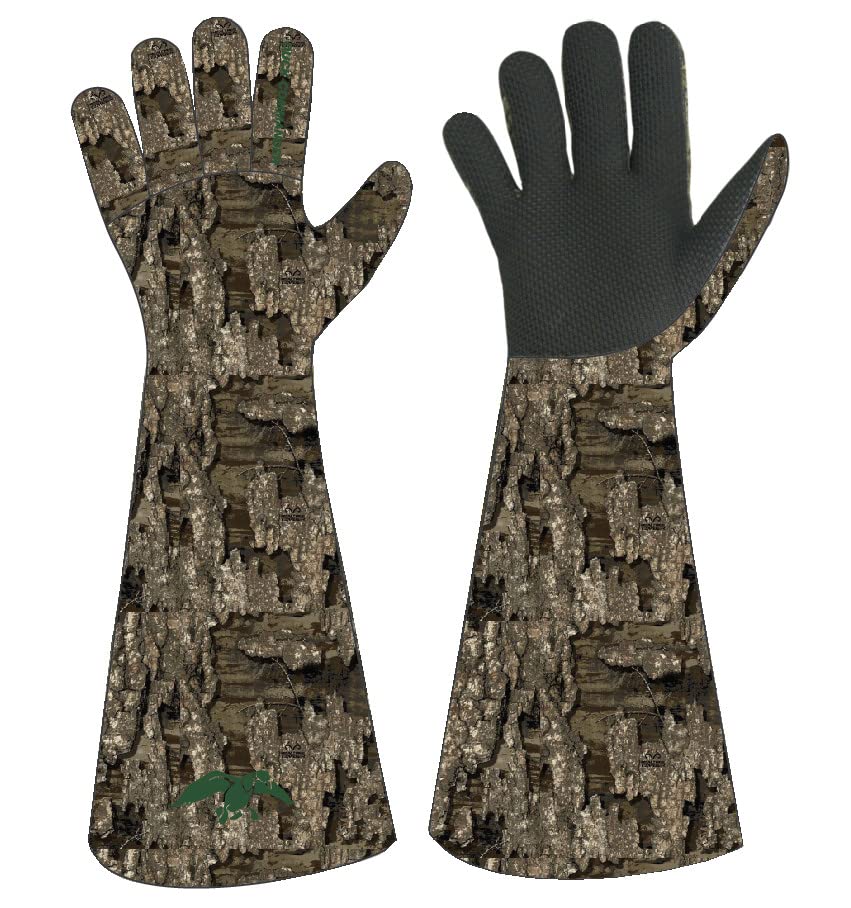 HOT SHOT Duck Commander x Men's Flare Realtree Timber Camo Glove - Gauntlet Cuff, Neoprene Shell, Fleece Lined, Large