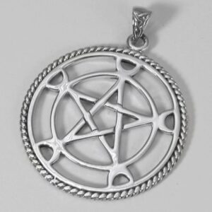 Celtic Knot Lunar Witch Pentagram Pendant for Men or Women