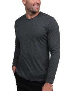 into the am premium long sleeve shirts for men casual work sun protection plain t-shirts for gym construction (charcoal, small)