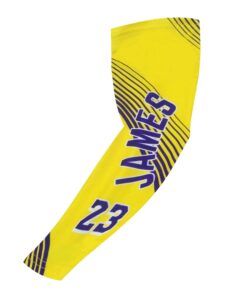 forever fanatics james#23 basketball compression arm sleeve set for james fans (james #23 yellow, 6-13 yrs)