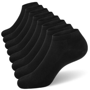 sixdaysox 8 pack mens ankle socks low cut comfort casual socks size 13-15 pure black