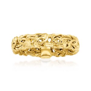 ross-simons 18kt yellow gold byzantine ring. size 8