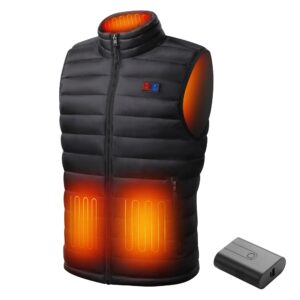 neveland men's lightweight heated vest with battery pack (large)